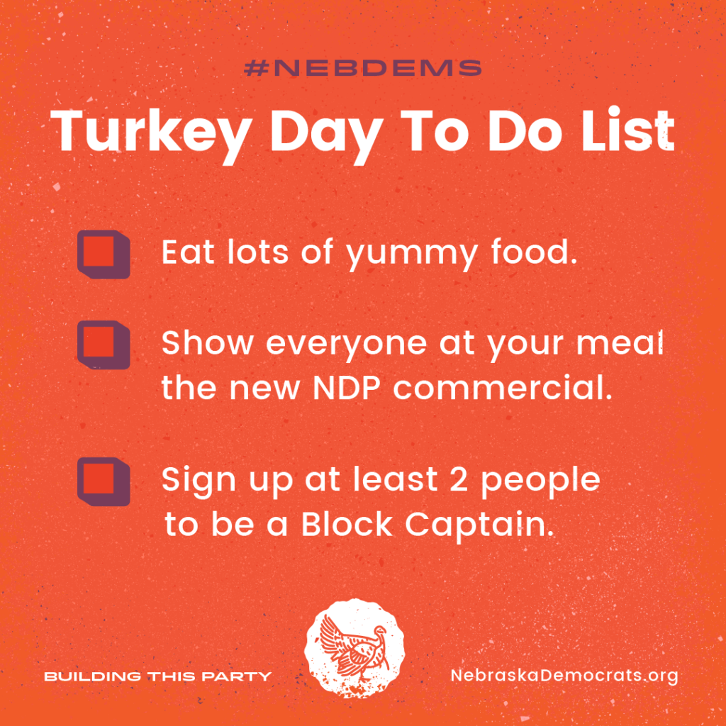 Turkey Day To-Do List – Nebraska Democratic Party