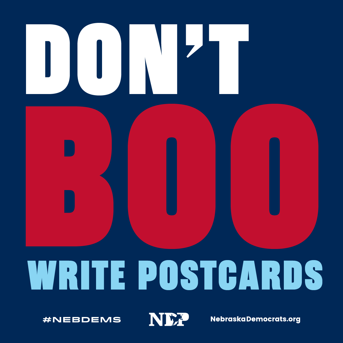 Don’t Boo -- Write Postcards! – Nebraska Democratic Party